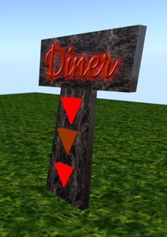 Second Life Marketplace - 50's Diner Sign rotating flashing
