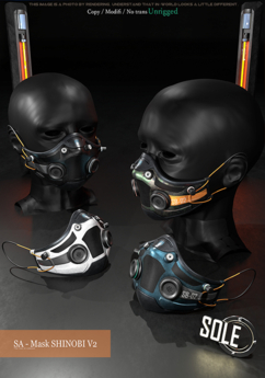 Second Life Marketplace - :::SOLE::: SA - Mask SHINOBI V2 (Black)