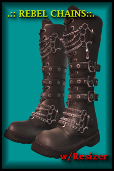 Second Life Marketplace - .::REBEL CHAINS::. BOOT - Brown