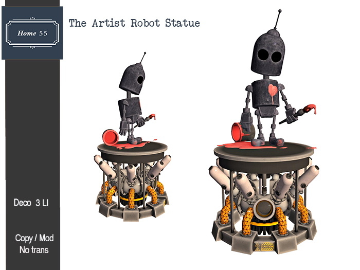 Second Life Marketplace - HOME 55 - The Artist Robot - Statue