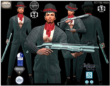 Second Life Marketplace - GANGSTER MAFIA SUIT-BELLEZA-AESTH-SIGN(G & G ...