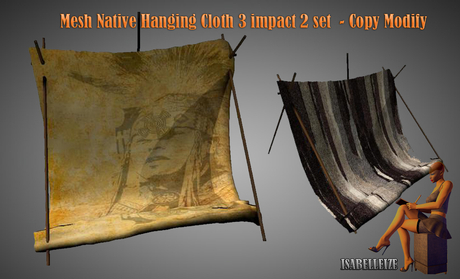 Second Life Marketplace - Native Hanging Cloth 3 impact 2 set - Copy Modify