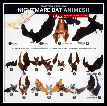 Second Life Marketplace - SEmotion Libellune Nightmare Bat Animesh #16