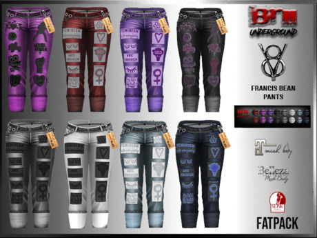 Second Life Marketplace - **FRANCIS BEAN PANTS UNIVERSAL HUD 8 TEXTURES**