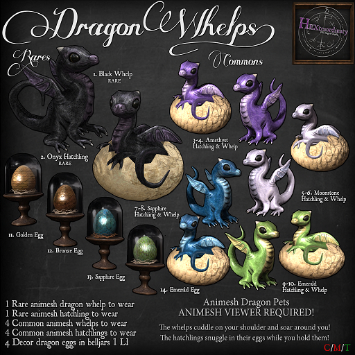 Second Life Marketplace - 4. *HEXtraordinary* Dragon Whelp - Amethyst