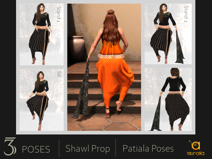 Second Life Marketplace - !Auralia :: 3 Bento Poses - Shawl Prop for ...
