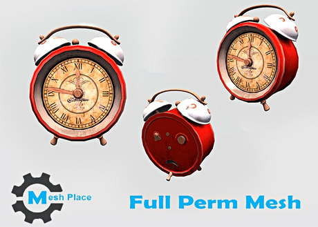 Second Life Marketplace - Mesh Place - Old Alarm Clock - Full Perm Mesh