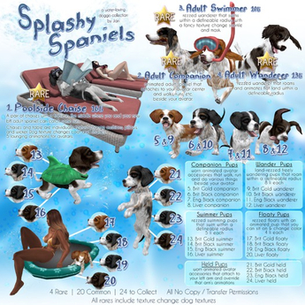 Second Life Marketplace - JIAN Splashy Spaniels 2. Adult Companion BOX RARE