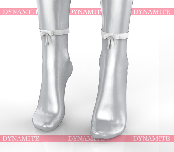 Second Life Marketplace - DYNAMITE - White Leg Ankle Wrist Ribbon ...