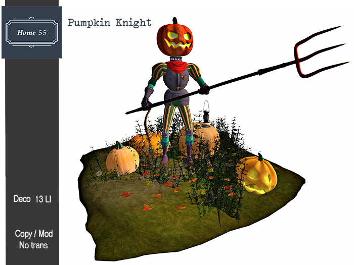 Second Life Marketplace - HOME 55 - Pumpkin Knight - Halloween Decoration