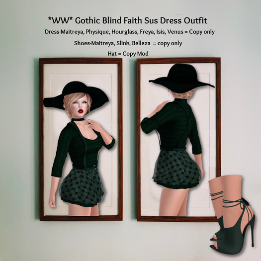 Second Life Marketplace - *WW* Gothic Blind Faith Sus Dress Outfit [Boxed]