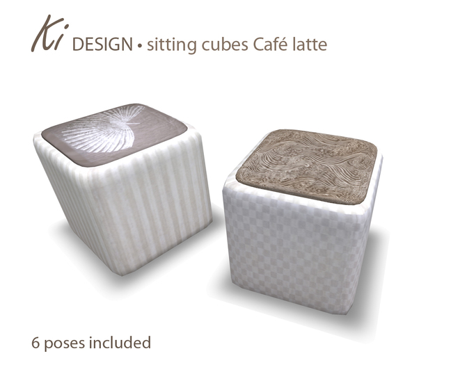 Second Life Marketplace - Sitting Cubes Cafe latte - Ki DESIGN
