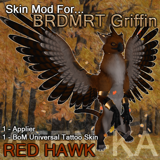 Second Life Marketplace - Aten'ka - BRDMRT Griffin Skin - Red Hawk