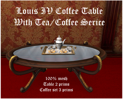 Second Life Marketplace - Louis IV Parlour Coffee Table Boxed