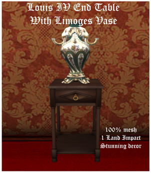 Second Life Marketplace - Louis IV Parlour End Table with Limoges ...