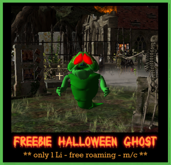 Second Life Marketplace - Halloween Freebie 2020 - Roaming Green Ghost ...