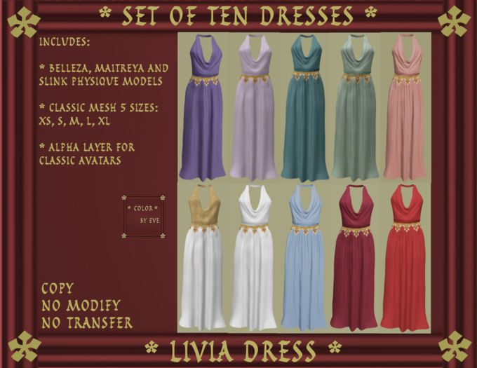 Second Life Marketplace - Livia Dress - Set of Ten Dresses