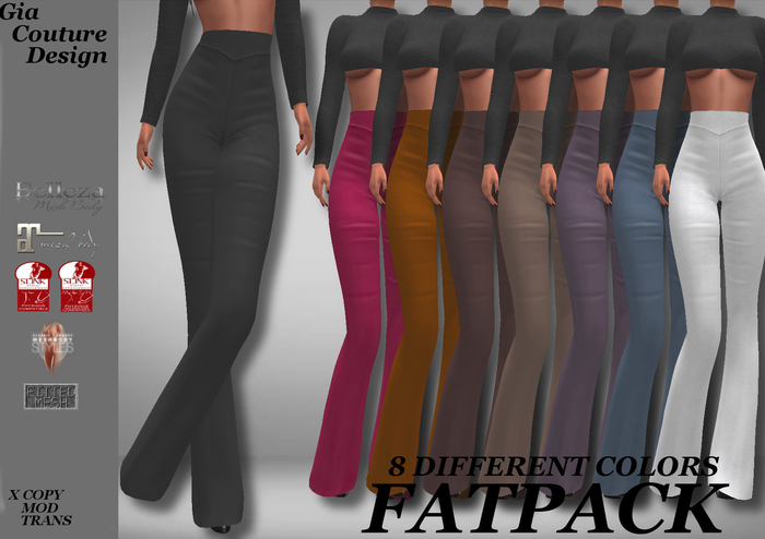 Second Life Marketplace - "GCD" Dahlia High Waisted Pants FAT PACK