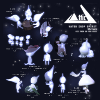 Second Life Marketplace - -ATTIC-Water Drop Spirit (Hanging) attach