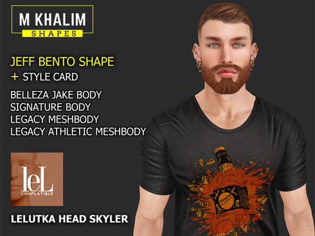 Second Life Marketplace - Jeff Male Bento Shape for Lelutka Head Skyler ...