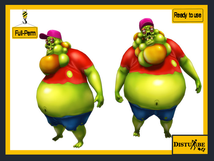Second Life Marketplace - ::DisturbeD:: Cute Fat Zombie - FULL PERM MESH