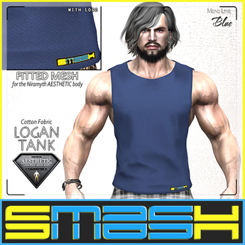 Second Life Marketplace - SMASH - Logan Tank (Blue)