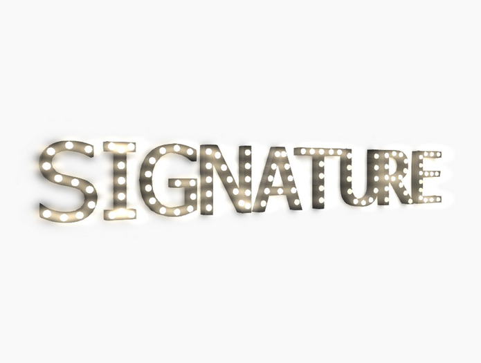 Second Life Marketplace - [Px] "SIGNATURE" Illuminated Light Bulbs Sign