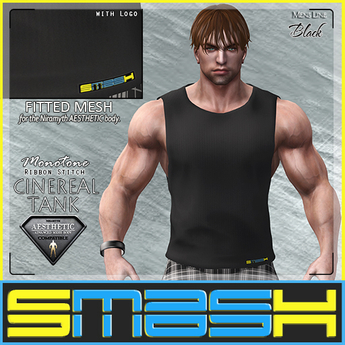 Second Life Marketplace - SMASH - Cinereal Tank (Version: Black)