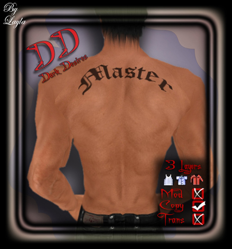 Second Life Marketplace - *Master Back Tattoo* Dark Desires Custom Tattoos