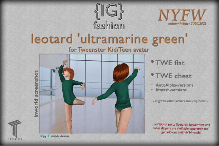 Second Life Marketplace - {IG} fashion leotards TWE+ - ultramarine ...