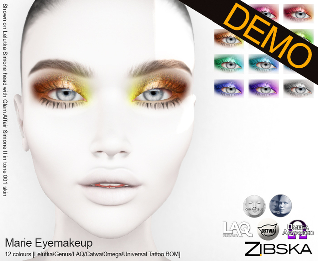 Second Life Marketplace - Zibska [50% Off] ~ Marie Eyemakeup Demos ...