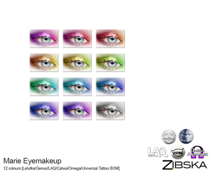Second Life Marketplace - Zibska [50% Of~ Marie Eyemakeup in 12 colors ...