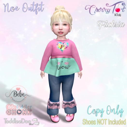 Second Life Marketplace - *Cherry Tot* TD/Bebe/Chonk Noe Outfit Fuchsia ...