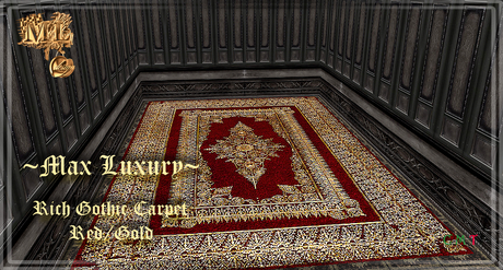 Second Life Marketplace - ~Max Luxury~ Rich Gothic Carpet Red/Gold