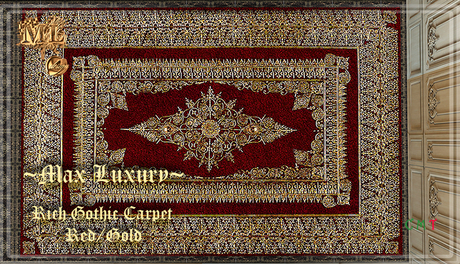 Second Life Marketplace - ~Max Luxury~ Rich Gothic Carpet Red/Gold