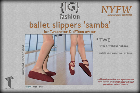 Second Life Marketplace - {IG} fashion ballet slippers - samba - TWE ...