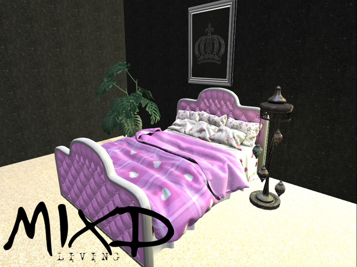 Second Life Marketplace - MIXD Living - Pink Princess Bed (PG)