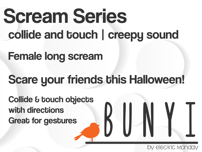 Second Life Marketplace - Bunyi Creepy Sounds- Female Long Scream ...