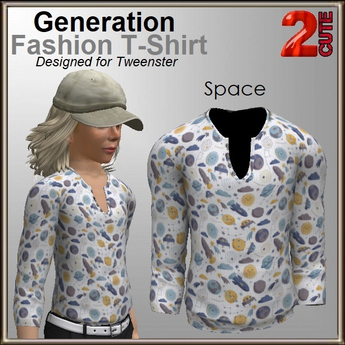 Second Life Marketplace - [2cute] Generation Fashion T-Shirt - Space