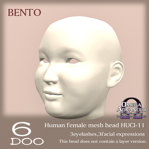 Second Life Marketplace - DEMO *6DOO* bento Human mesh head HUCI-11