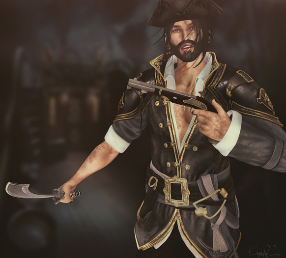 Second Life Marketplace - *!R.O!* Captain Bento Pose w/ Mesh Cutlass ...