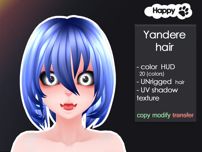 Second Life Marketplace - Happy Paw - Yandere hair