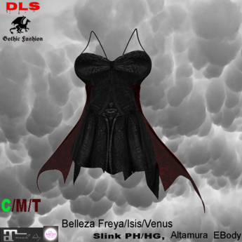 Second Life Marketplace - Vampire dress black red lace boxed