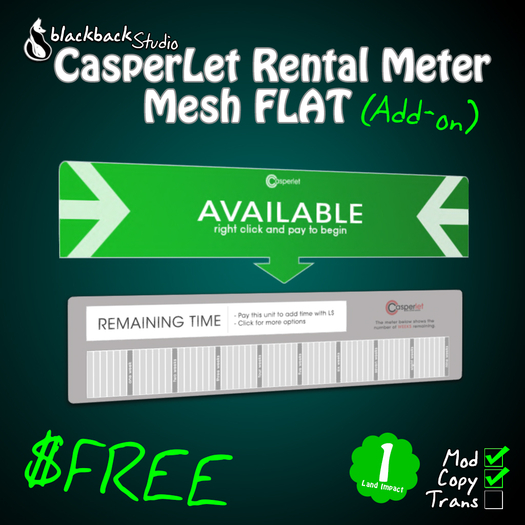 Second Life Marketplace - CasperLet Rental Meter Mesh FLAT