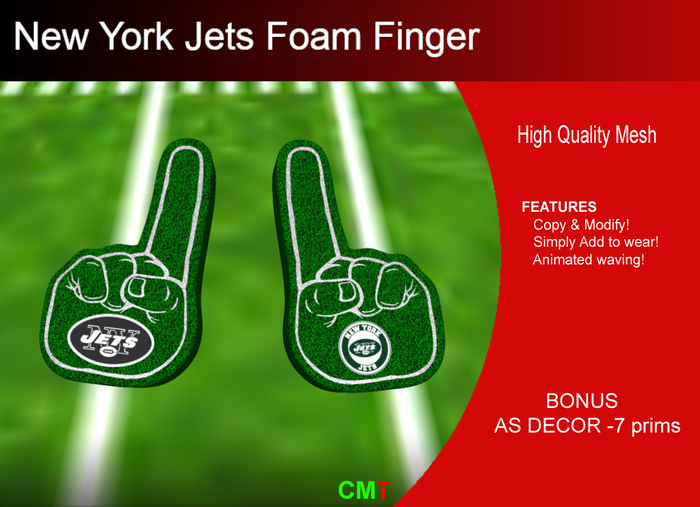 Second Life Marketplace - New York Jets Foam Finger