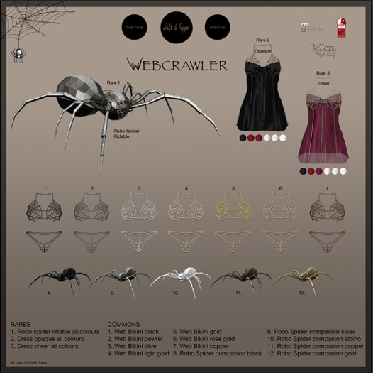 Second Life Marketplace - S&P webcrawler Bikini Lara black (rez to unpack)