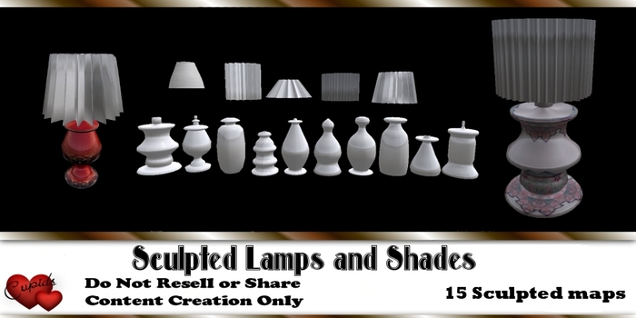 Second Life Marketplace - Cupids Lamp & Shades Sculpt Maps Kit