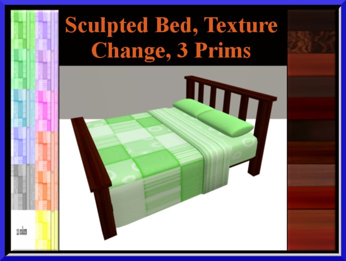 Second Life Marketplace - Sculpted Bed with Texture Change