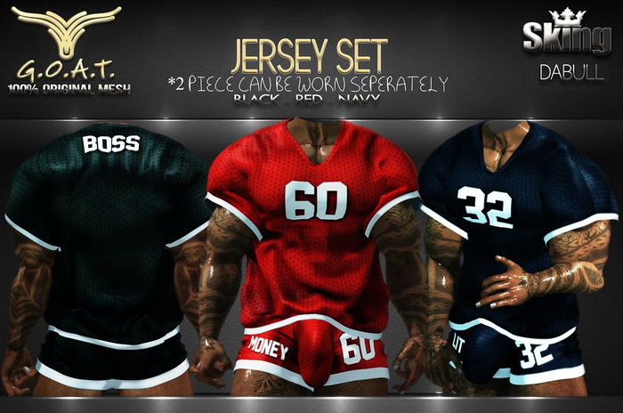 Second Life Marketplace - G.O.A.T. SKING DABULL JERSEY TEE & BOXERS ...