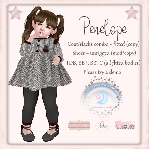 Second Life Marketplace - OUD Penelope Grey TDB, BBT, BBTC Fitted